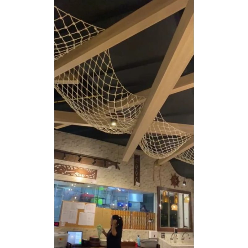 Jual jaring nilon 6mm pengaman tangga/dekorasi/hammock/safetynet ...