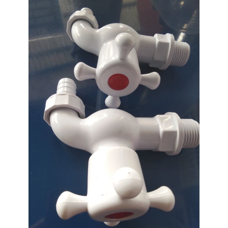 Jual Kran air putar plastik PVC 1/2 inch dan 3/4 inch | Shopee Indonesia