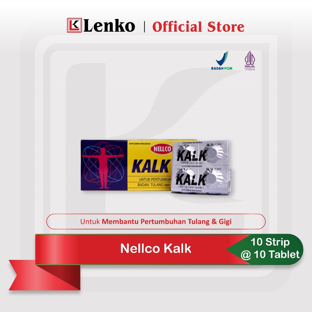Jual Nellco Kalk Tablet (Calcium) Kemasan Strip | Shopee Indonesia