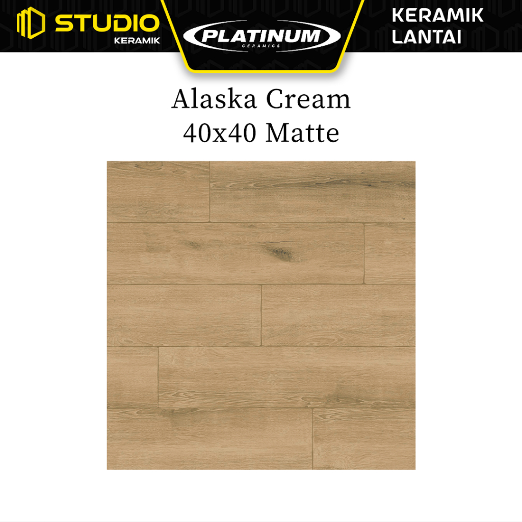 Jual Alaska Cream 40x40 Matte PLATINUM Keramik Lantai Kasar Motif Kayu ...