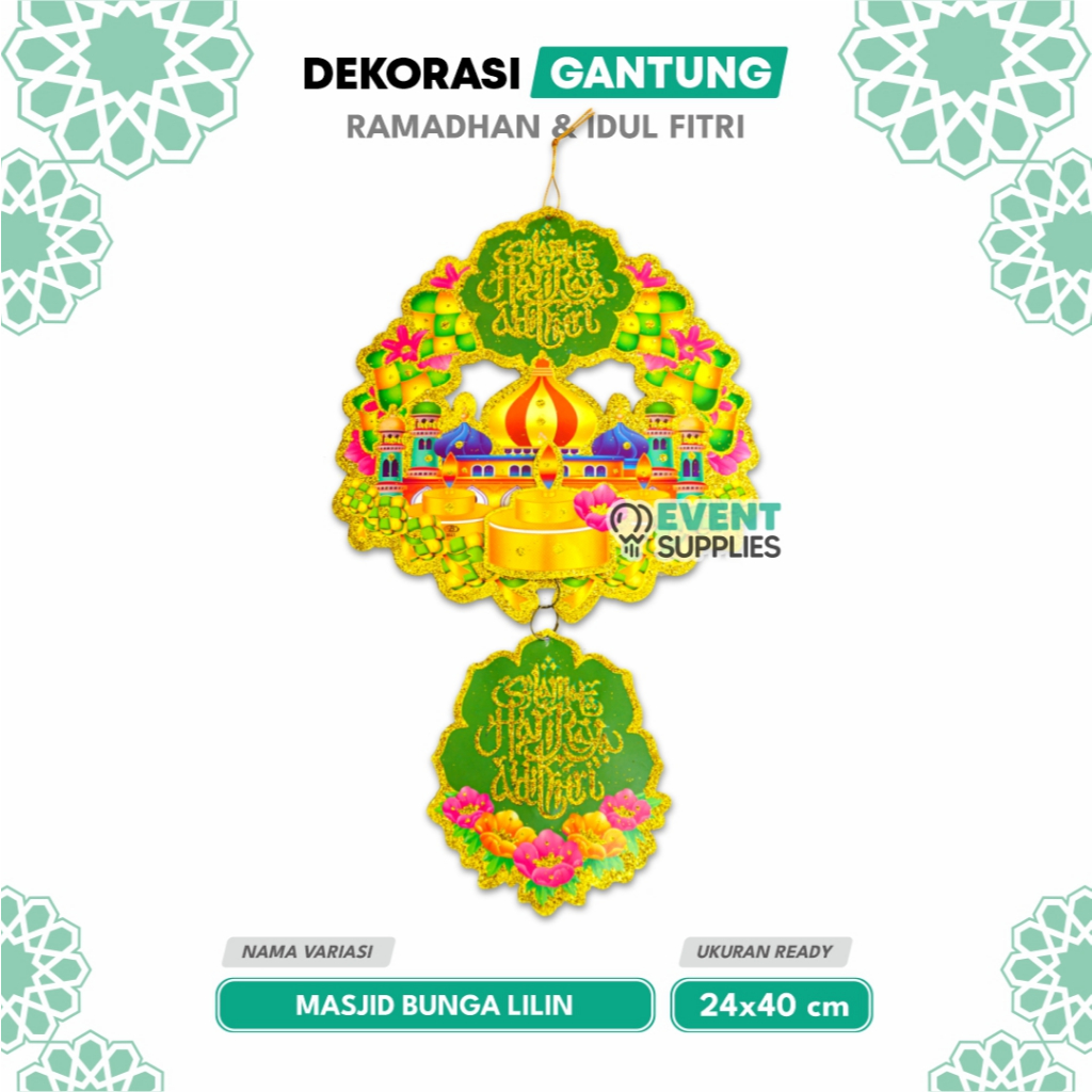 Jual Gantungan Ramadhan Masjid Bunga Lilin - Hiasan Idul Fitri Tempel ...