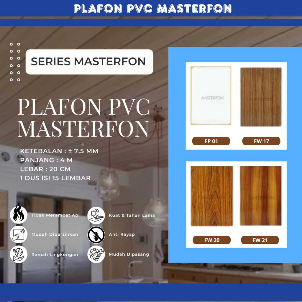 Jual Plafon PVC Masterfoon Tebal 7.5mm – Motif Glossy Elegan, Anti ...