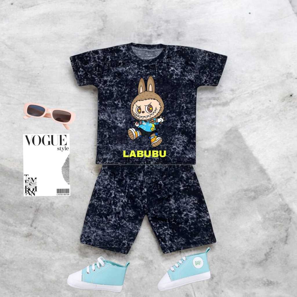 Jual SETELAN BAJU ANAK LABUBU WASH HITAM BLACK VIRAL | Shopee Indonesia