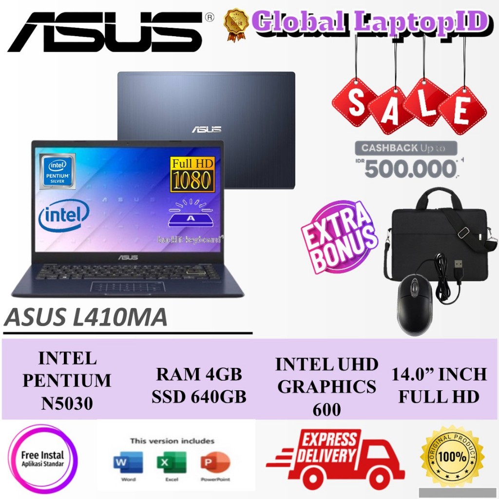 Jual PROMO HAPPY FREE UPGRADE Laptop SEKOLAH ASUS L410MA Intel Pentium ...