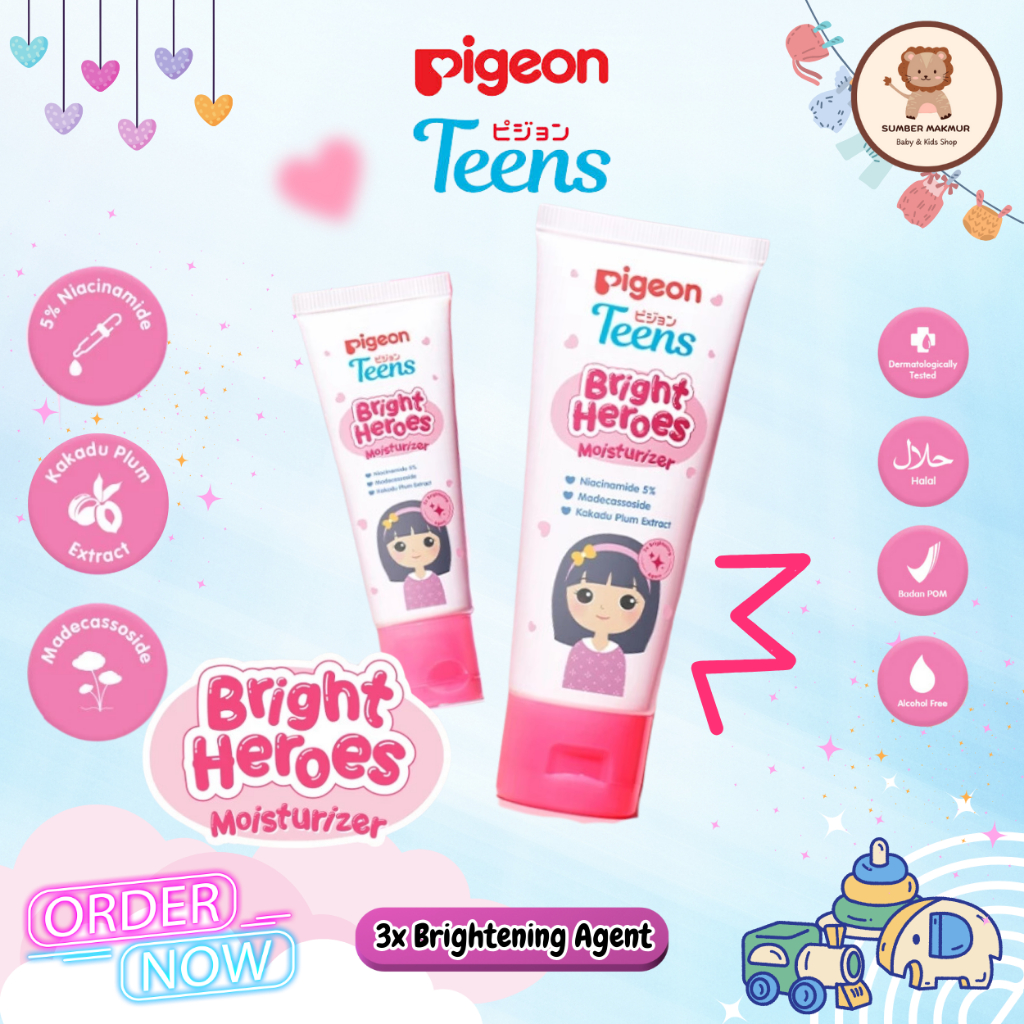 Jual Pigeon Teens Bright Heroes Moisturizer 20ml 50ml / Pelembab Wajah ...