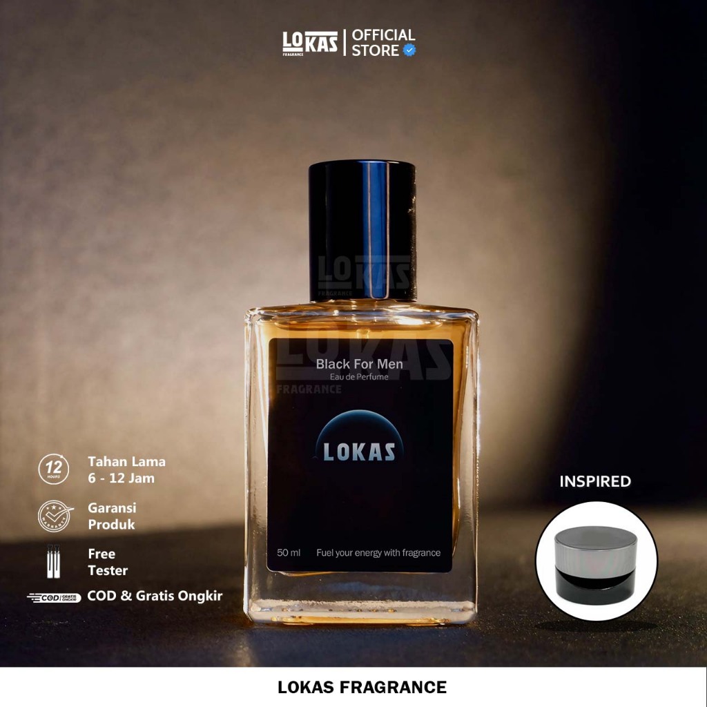 Jual Lokas Fragrance Black for Men Parfum Citrus Pria EDP Eau de ...