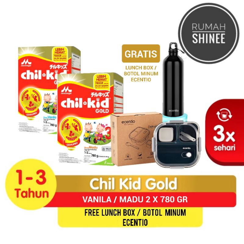 Jual MORINAGA CHIL KID GOLD 2 PCS 780 GR FREE LUNCH BOX ATAU BOTOL ...