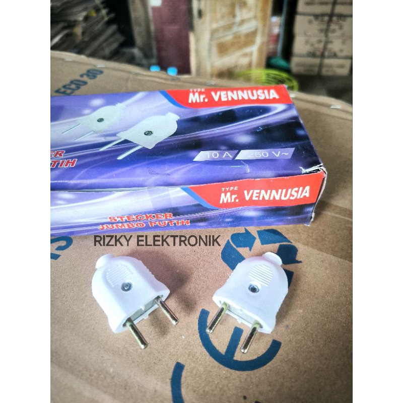 Jual Steker Colokan Listrik Gepeng Putih Venusia Kualitas Bagus ...