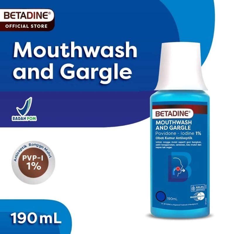 Jual BETADINE Mouthwash & Gargle Obat Kumur Antiseptik 100 & 190 ML |exp 2028 | Shopee Indonesia