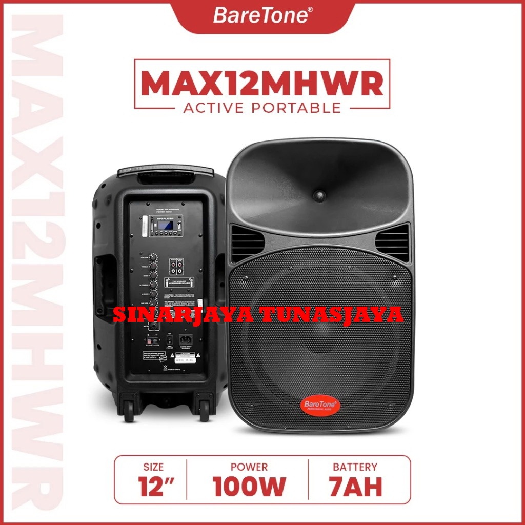 Jual SPEAKER PORTABLE BARETONE MAX12MHWR 12 INCH BARETONE MAX 12MHWR ...