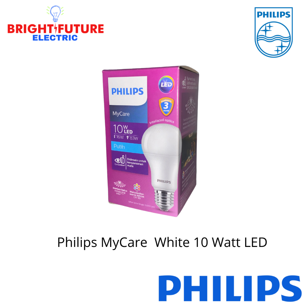 Jual Lampu Philips LED MyCare Bulb 10 Watt 1020 lumen Putih Original | Shopee Indonesia