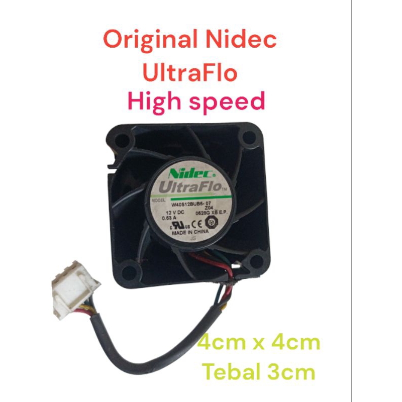 Jual kipas fan high speed 12volt 0,53A Nidec UltraFlo | Shopee Indonesia