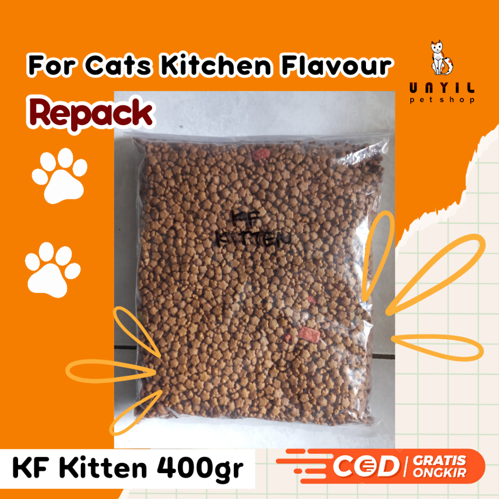 Jual Pakan Kucing Dry Food Kitchen Flavour Kitten Repack 400gr | Shopee ...