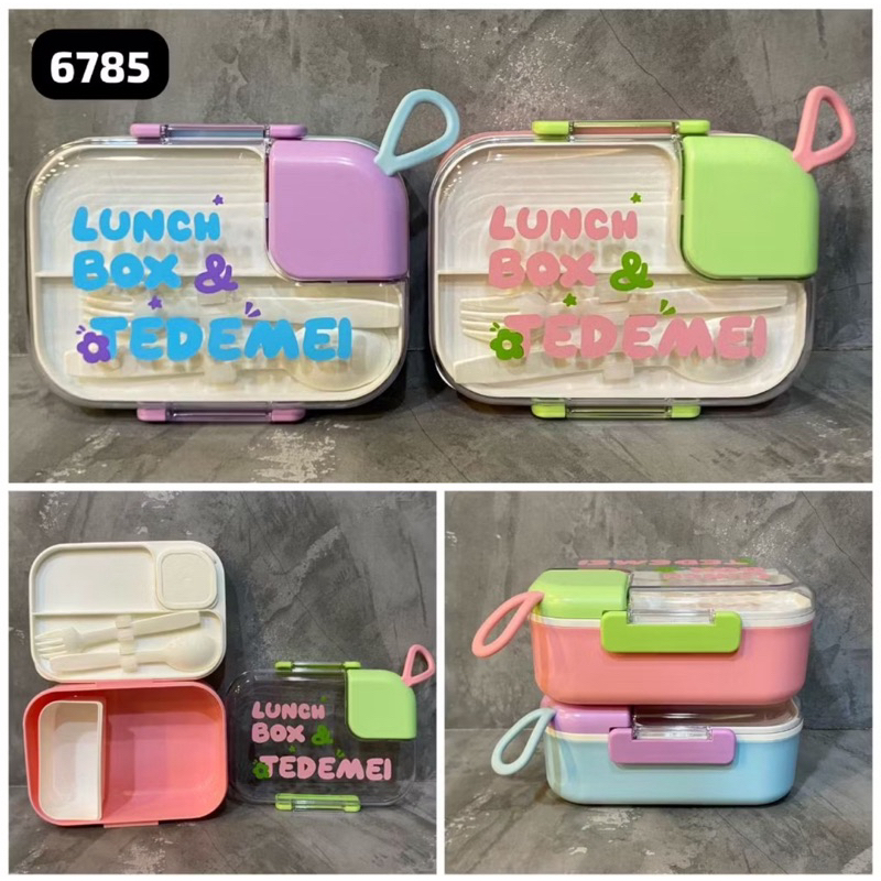 Jual KOTAK MAKAN ANAK lunch box set KOTAK BEKAL ANAK TEDEMEI PREMIUM LUNCH BOX SET wadah bekal ...