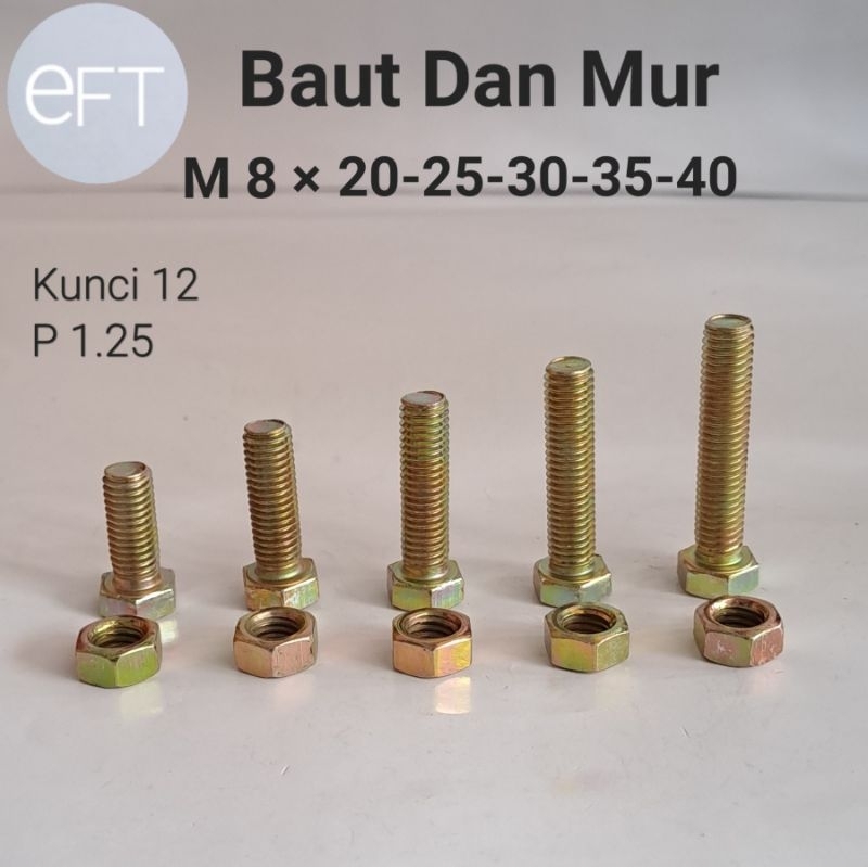 Jual Baut Dan Mur SET M8 Kunci 12 | Shopee Indonesia