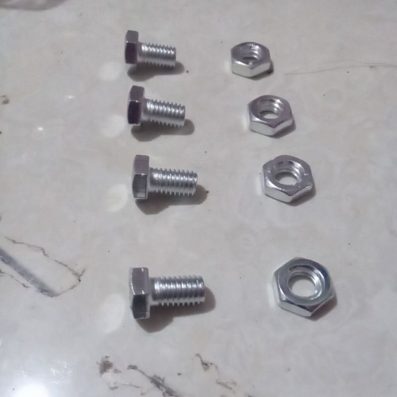 Jual BAUD MUR/RAK BESI SIKU LUBANG/M8X15/BAUD+MUR PUTIH | Shopee Indonesia