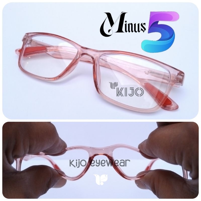 Jual Kacamata Bening Transparan Kotak Lentur Minus 7 6 8 4 5 2 1 3 Bisa ...