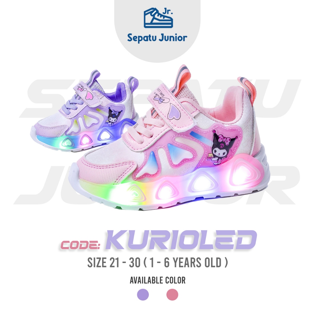 Jual SJR - Sepatu Anak Perempuan Cewek Fashion Model Velkro Lampu LED ...