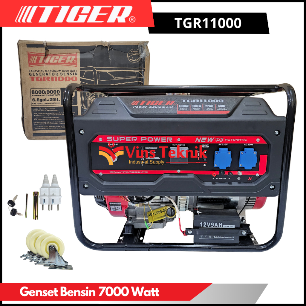 Jual Mesin Genset Power Generator Gasoline 10KVA 7000 Watt TIGER TGR 11000 TGR11000 | Shopee ...