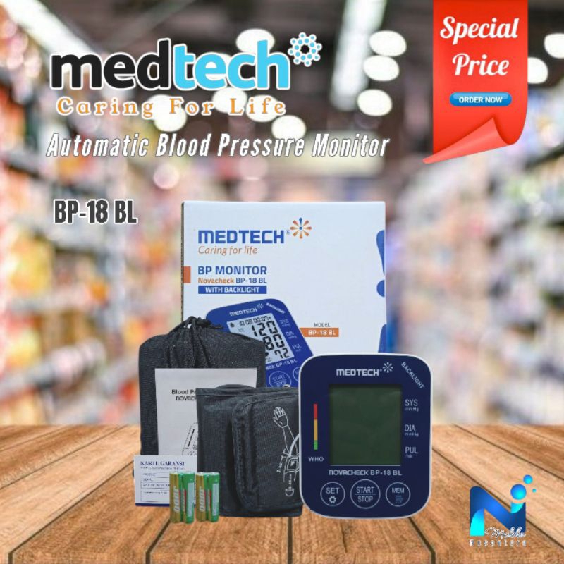 Jual Tensi Digital Alat Ukur Tekanan Darah Otomatis Medtech BP-18 BL / Tensimeter Digital ...