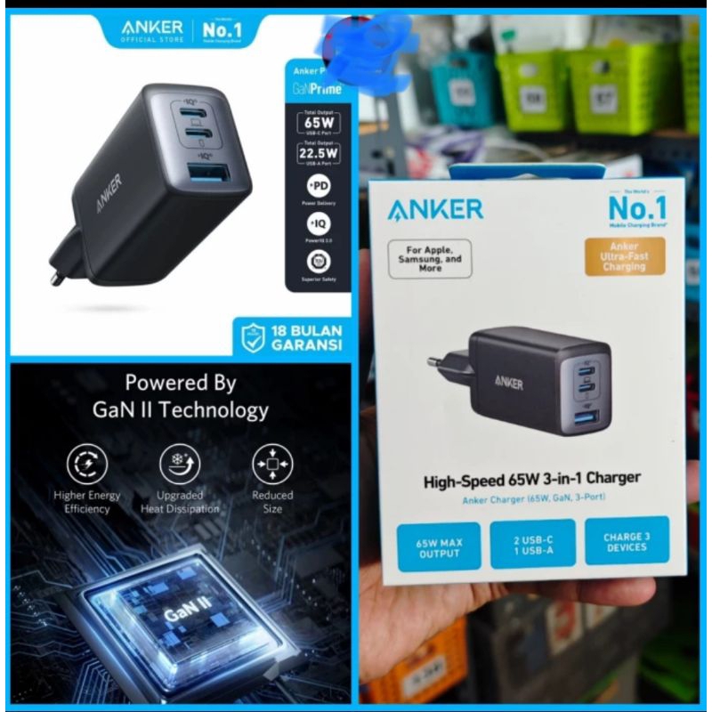 Jual Anker GanPrime Nano II 65W A2667 Adaptor Charger 65 Watt PowerPort ...