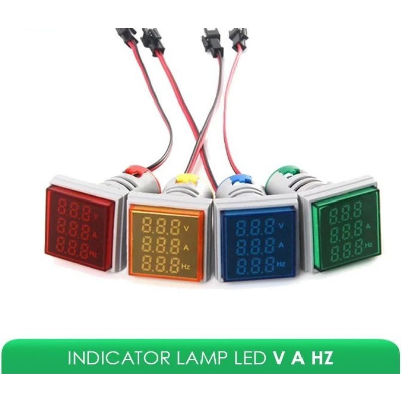 Jual INDIKATOR LAMPU VOLT AMPERE HZ / PILOT LAMP LED DIGITAL METER V HZ ...