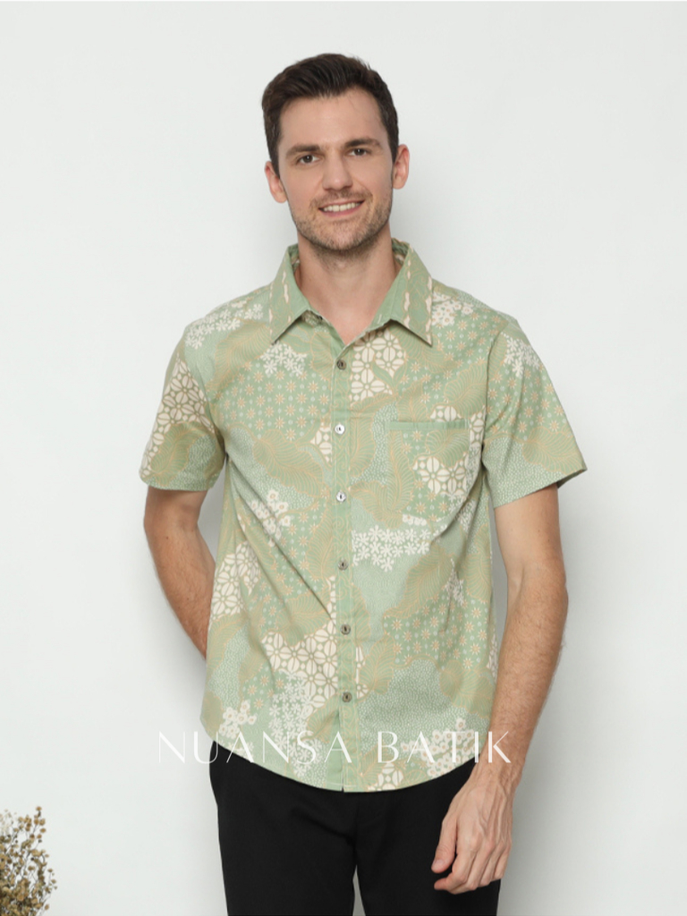 Jual Nuansa Batik Hem Batik Pria Lengan Pendek Bahan Katun Stretch ...