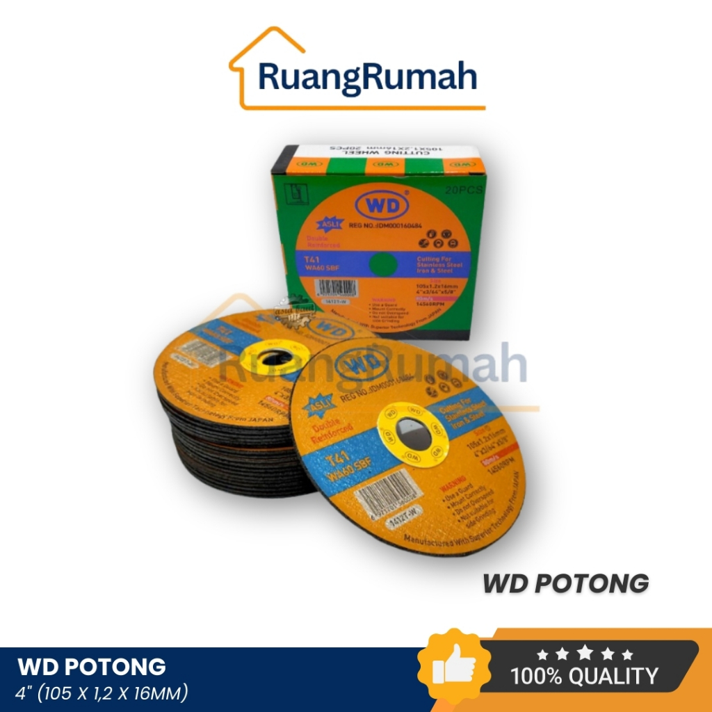 Jual ORIGINAL Batu Gurinda Potong WD 4 inch / WD Cutting Wheel 4 inch x ...