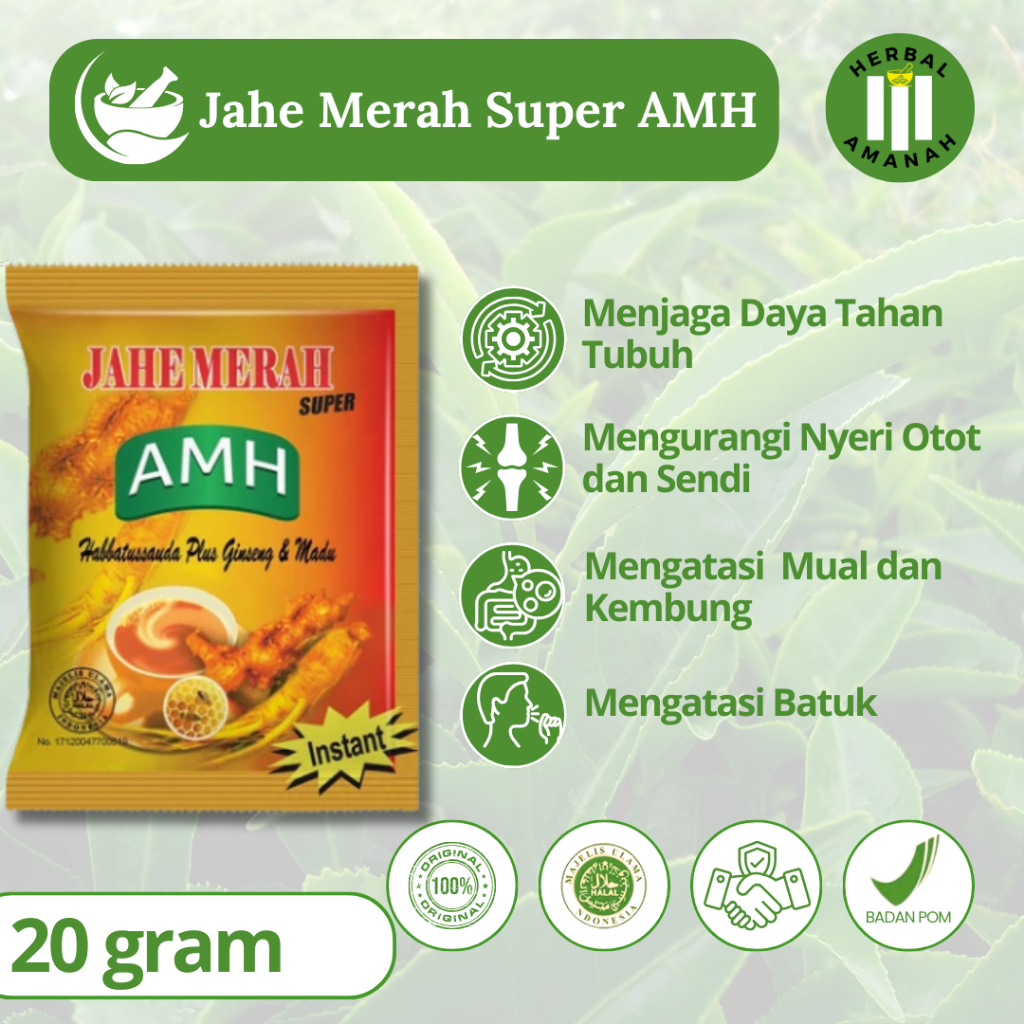 Jual Jahe Merah Super AMH Amanah Per sachet Asli Original Satuan Atau ...