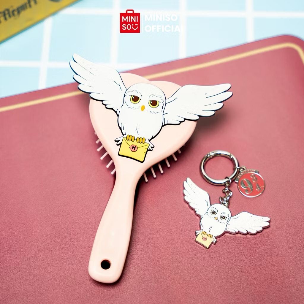 Jual Miniso x Harry Potter Paddle Brush Sisir Owl Heart Airbag Combs ...