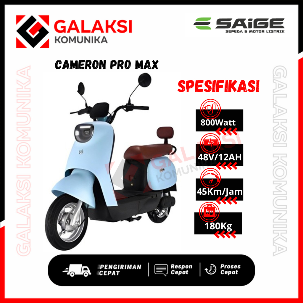 Jual Sepeda Listrik SAIGE Cameron PRO MAX 800 Watt 48v/20Ah Electric E ...