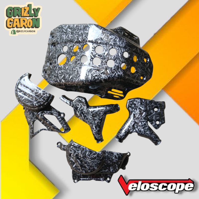 Jual paket "3pcs" Carbon FORGED tutup mesin crf 150l full set / engine ...