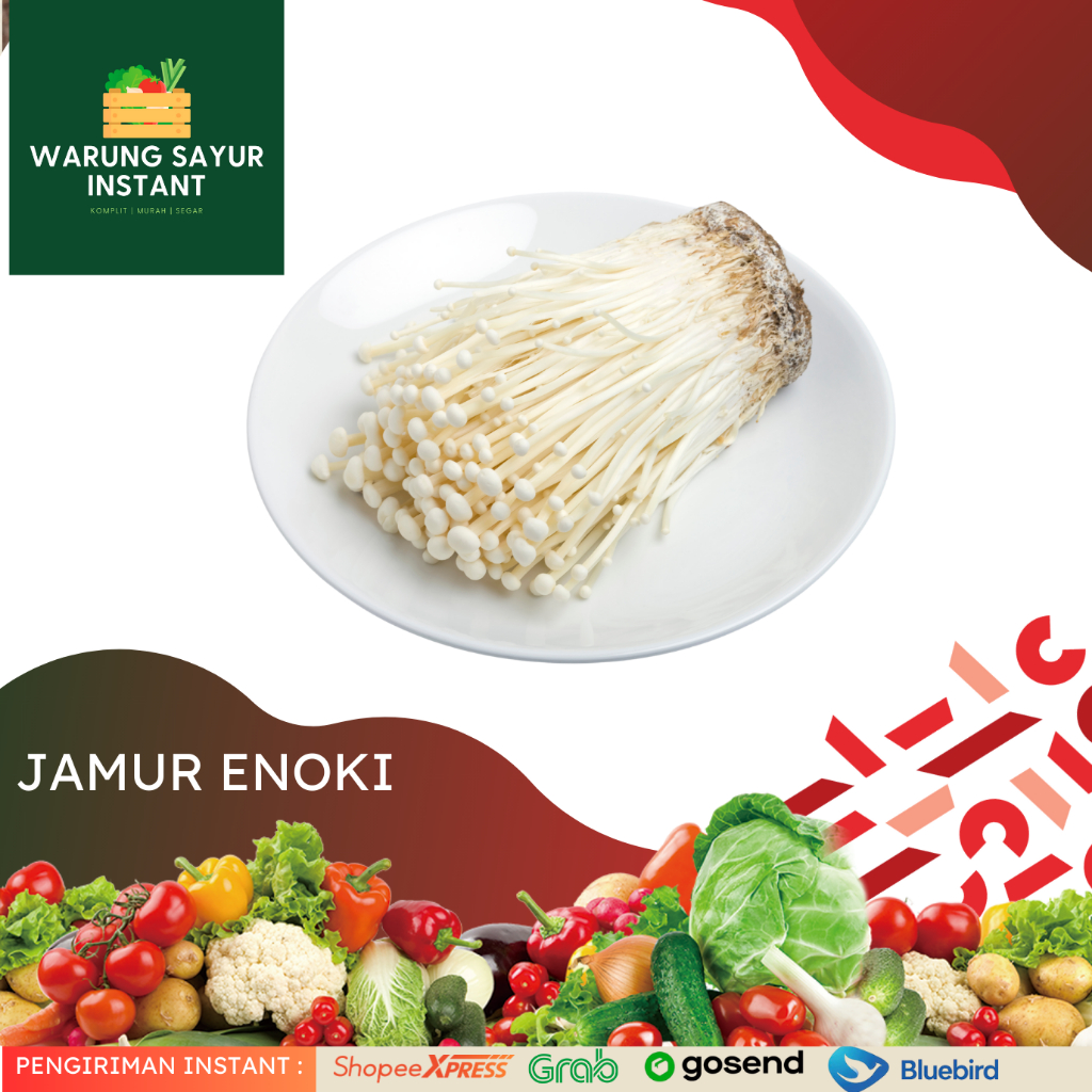 Jual Jamur Enoki Fresh (100gr/pack) | Warung sayur instant | Shopee ...