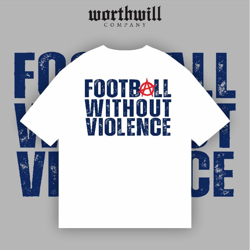Jual TSHIRT WORTHWILL FOOTBALL VIOLENCE BLACK WHITE Kaos Bola Casual ...