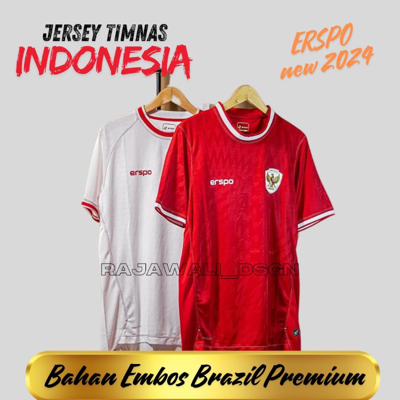 Jual jersey timnas Indonesia bahan embos premium warna merah putih ...
