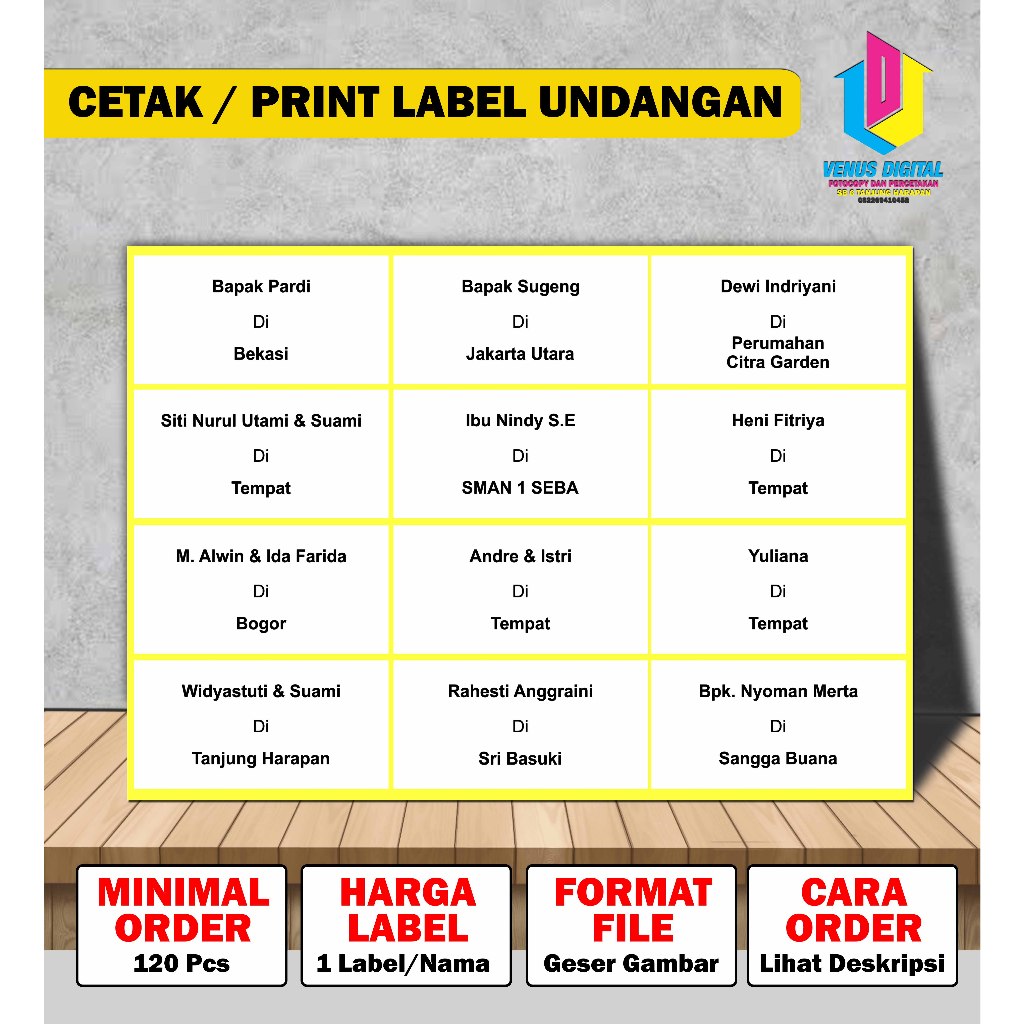 Jual Print Label Undangan Cetak Label Undangan | Shopee Indonesia