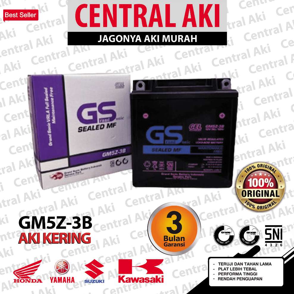 Jual Aki Motor GM5Z-3B Aki Kering MF MOTOR SUPRA X LEGENDA SUPRA FIT SHOGUN ASTREA MEGAPRO ...