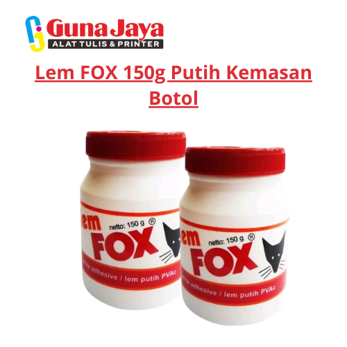 Jual Lem FOX 150g Putih Kemasan Botol - Lem Putih FOX 150g Kemasan ...