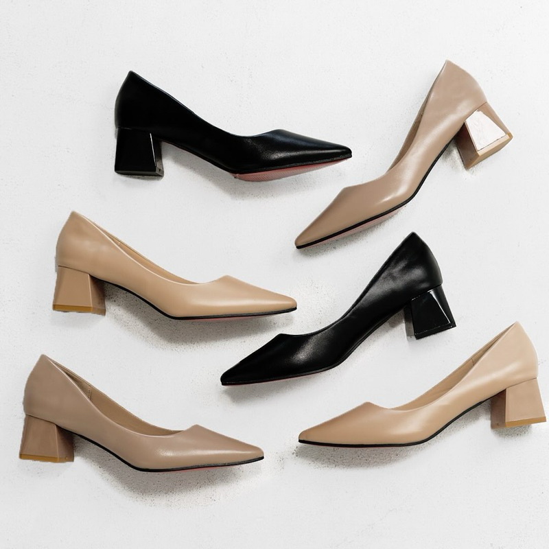 Jual BARTIER - SEPATU HAK WANITA 5 CM CHUNKY HEELS GLOSSY SEPATU KERJA ...