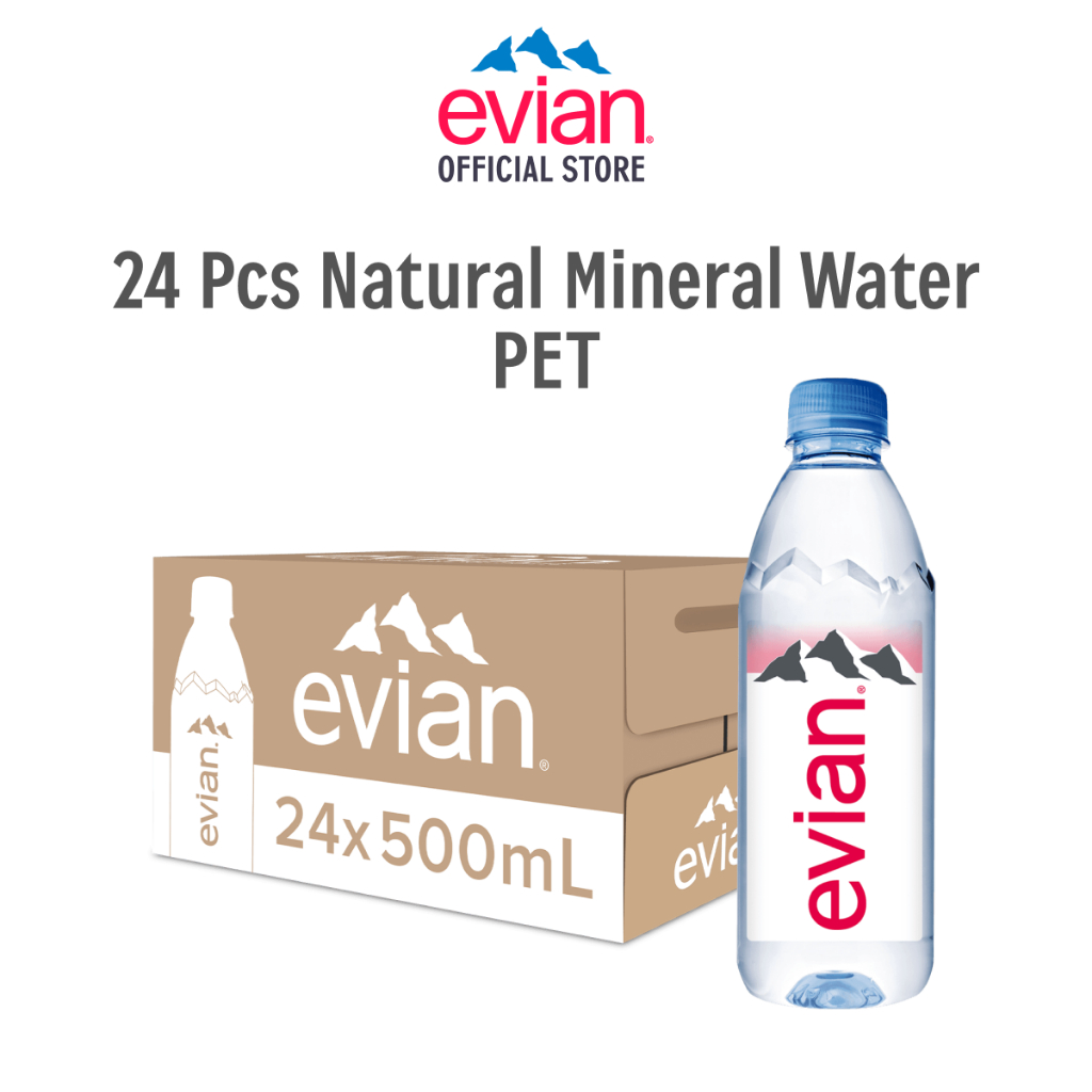 Jual Evian Natural Mineral Water PET 500ml - Isi 24 Pcs | Shopee Indonesia