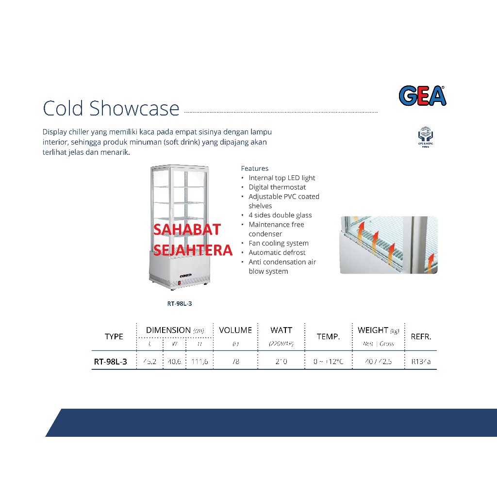 Jual GEA Cold Showcase GEA RT-98L-3 Display Pendingin Minuman | Shopee Indonesia