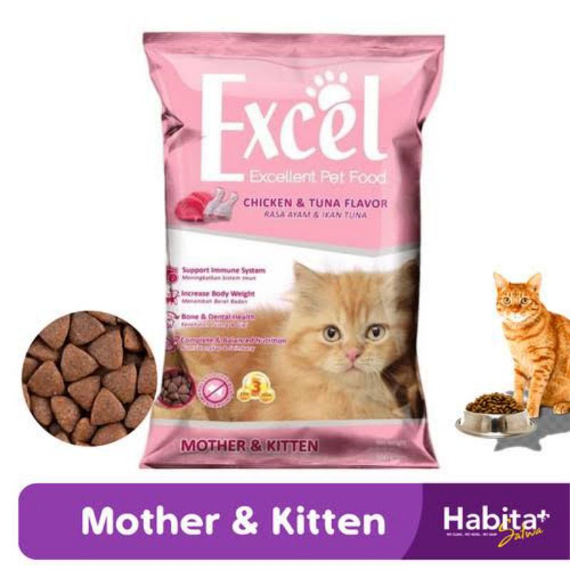 Jual Excel Excellent Pet Food Mother & Kitten Chicken Tuna Flavor ...