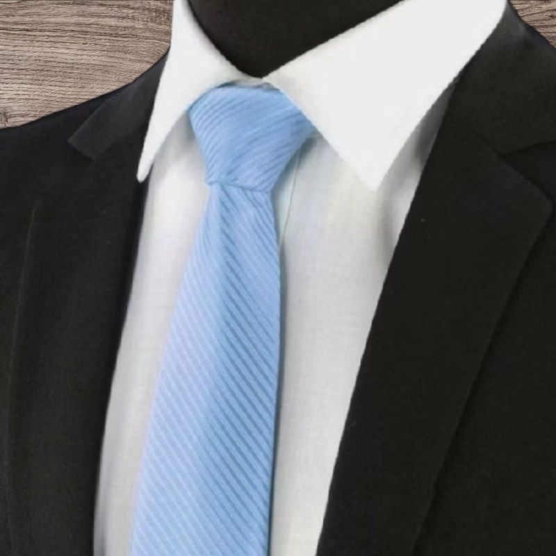 Jual dasi panjang pria salur 3 inchi biru muda import | Shopee Indonesia