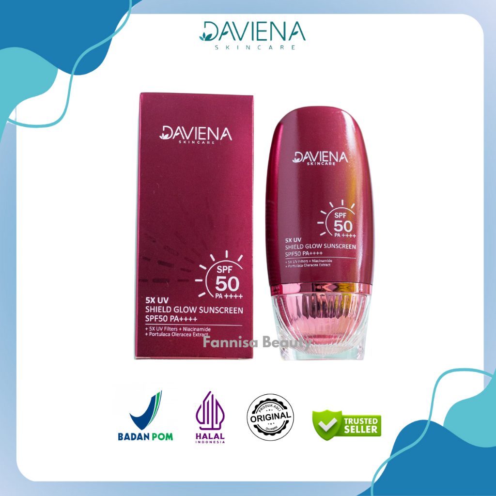 Jual DAVIENA SKINCARE SPF50 PA++++ 5x UV Sheild Glow Sunscreen 30 ml ...