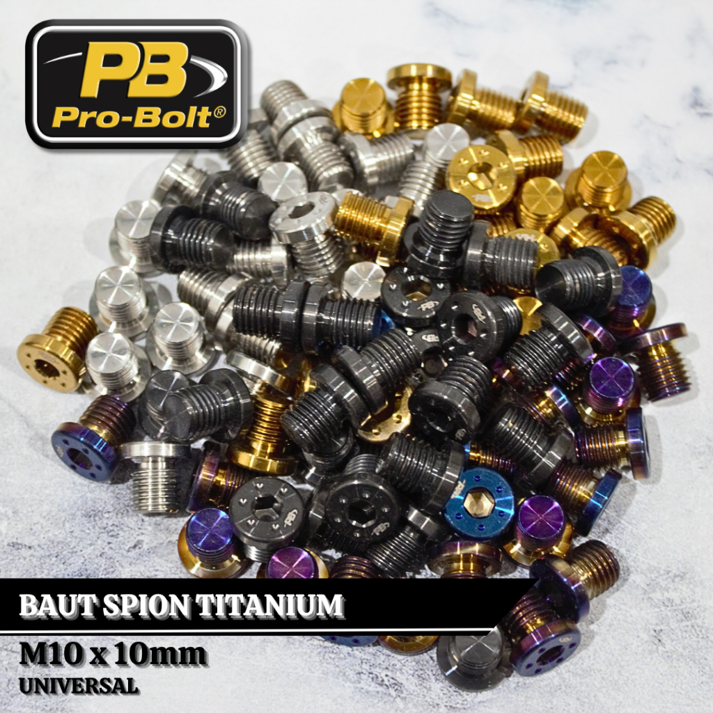Jual Pro-Bolt Baut Spion Titanium M10 x 10mm Universal PB Baut Tutup ...