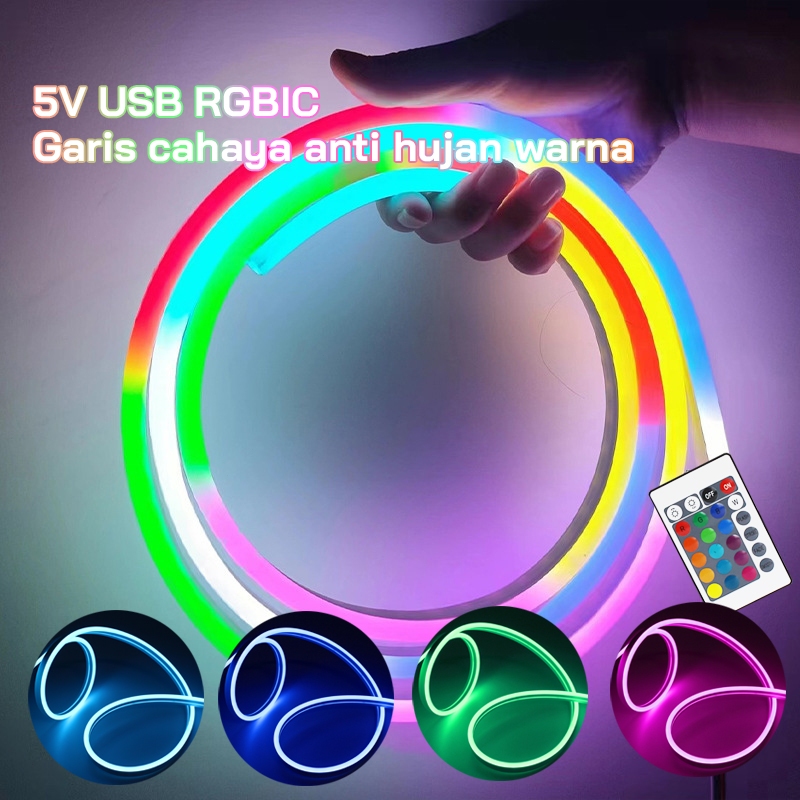 Jual Selang strip lampu fleksibel RGB warna 5V strip lampu LED cocok ...