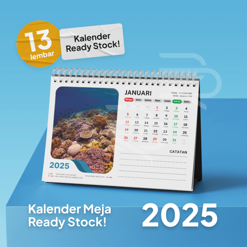 Jual Kalender 2025 Meja 13 Lembar Ready Stock - Kalender Duduk 2025 ...