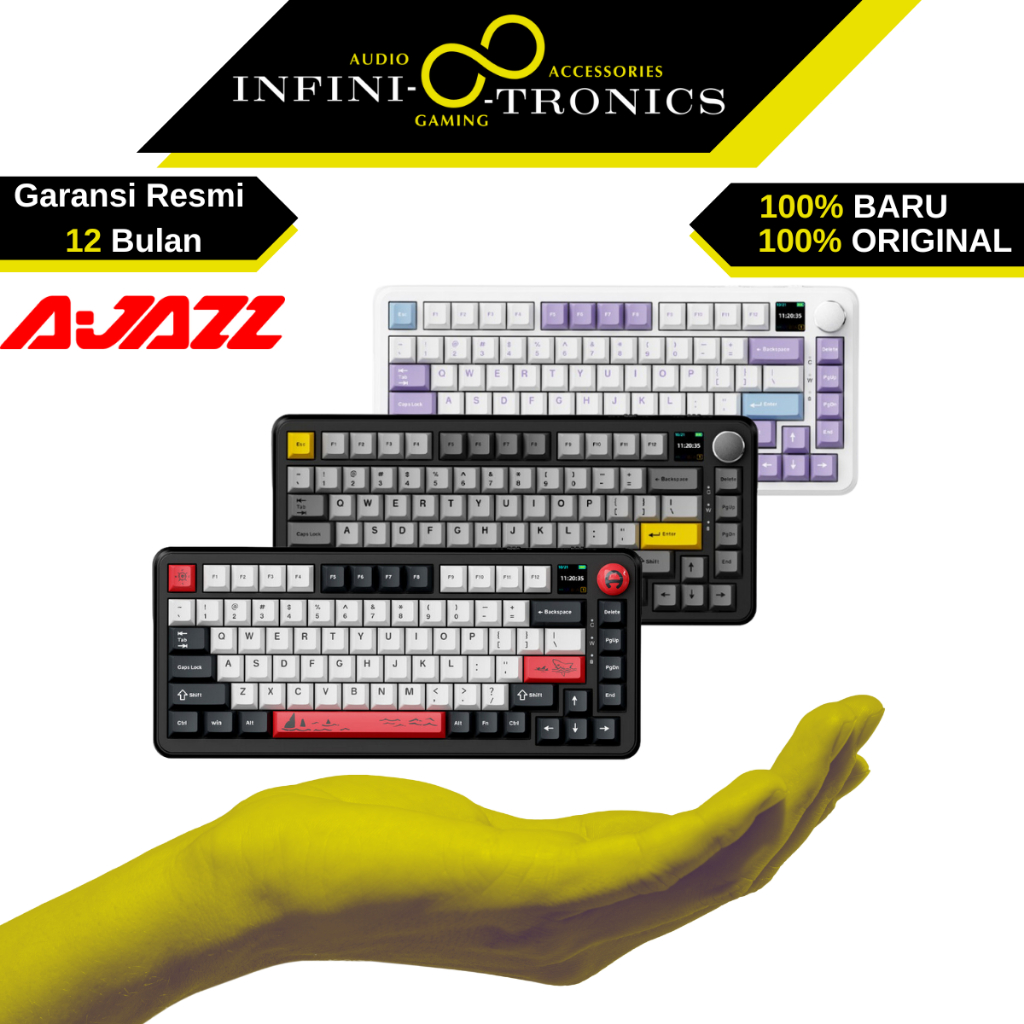 Jual Ajazz AK820 MAX 75% Mechanical Keyboard Three Mode RGB with 0.85 ...
