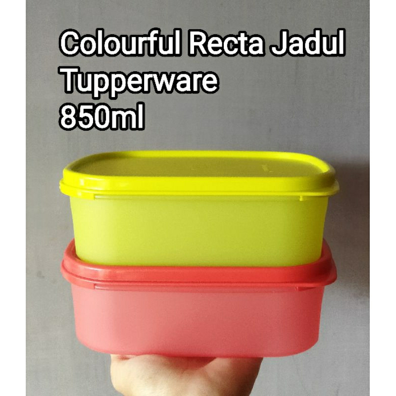 Jual Colorful Rectangular jadul 850 ml wadah makan Tupperware baru ...