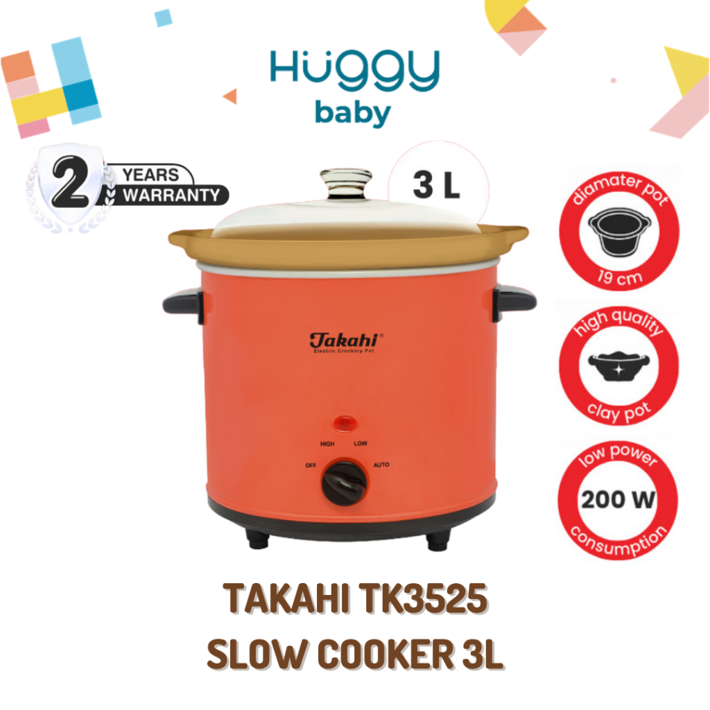 Jual Takahi TK3525 Slow Cooker 3L | Crockery Pot Tanah Liat MPASI | Shopee Indonesia